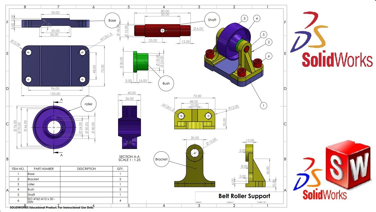 Solidworks Practice Assembly Drawing Solidworks Advanced Tutorial