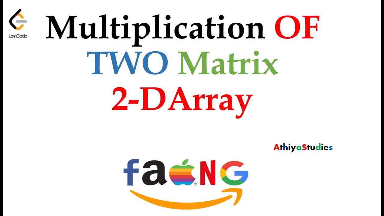 Matrix Multiplication Program Java Array Youtube