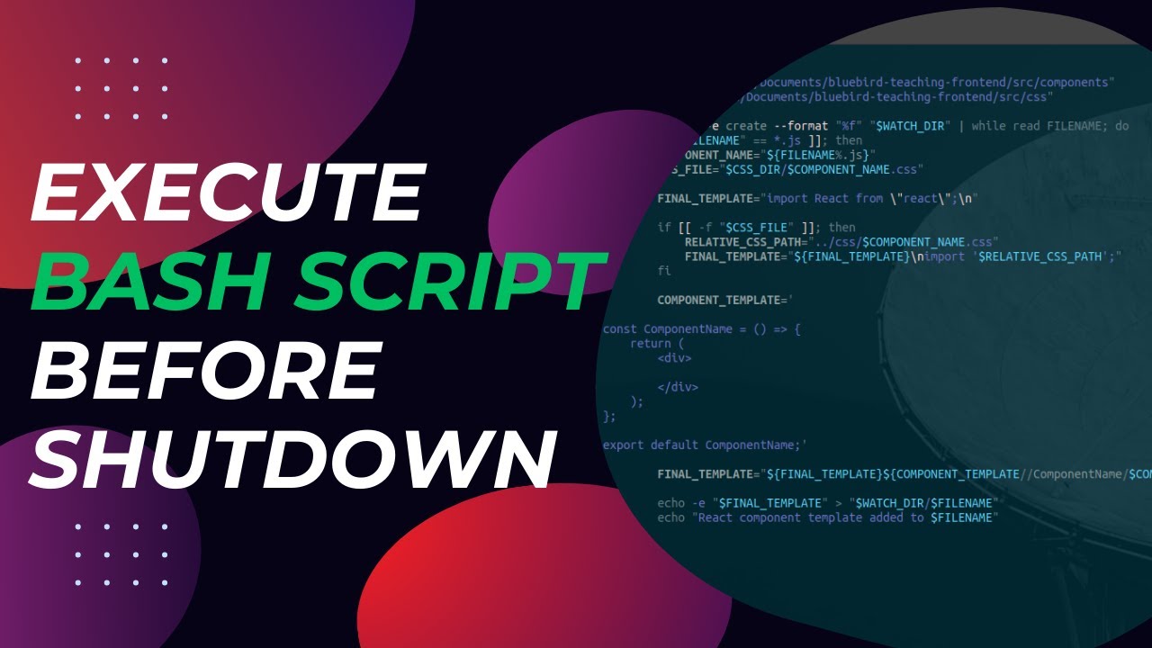 Running A Bash Script Before Shutdown Automatically Pushing Code To