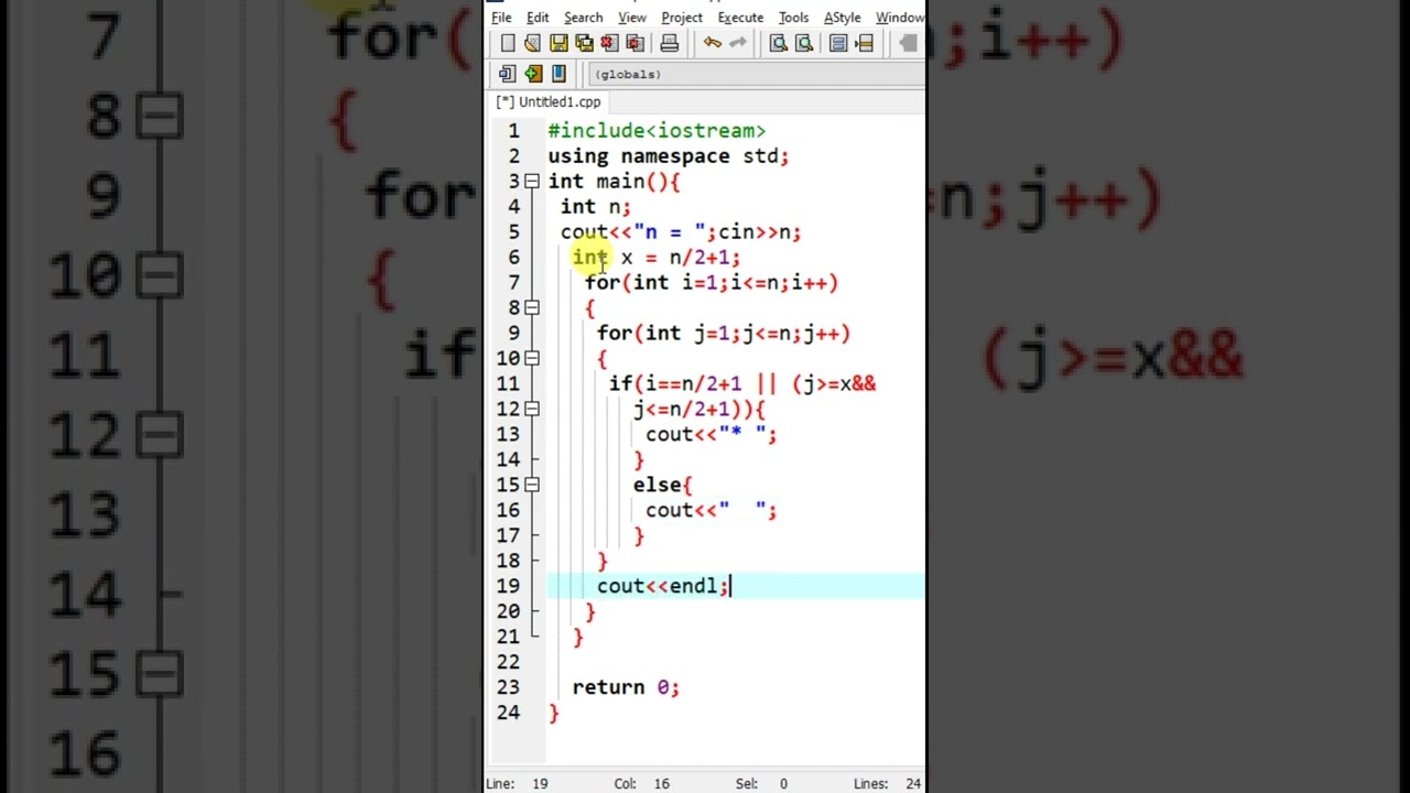 C Pattern Code Pattern Programs Tutorial Part 8 Character