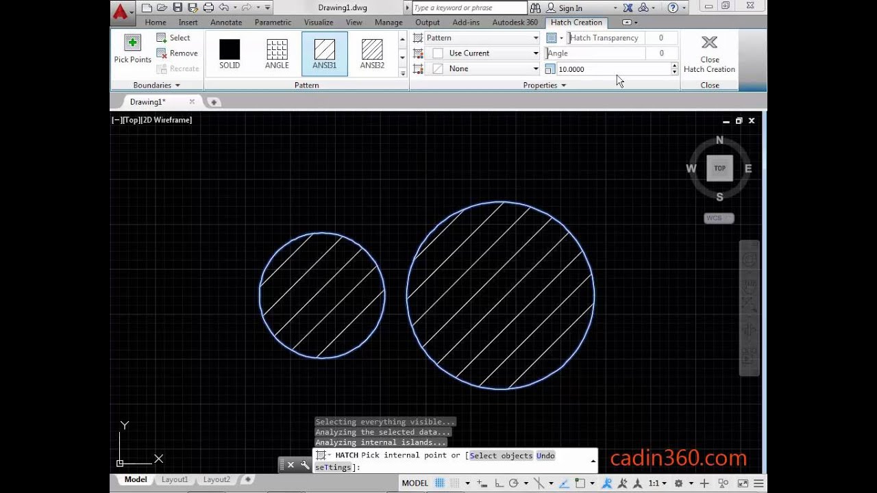 How To Use Hatch Command In Autocad Youtube