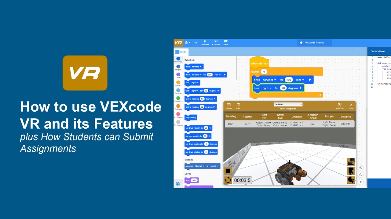 How To Use Vexcode Vr And Its Features How Students Can Submit