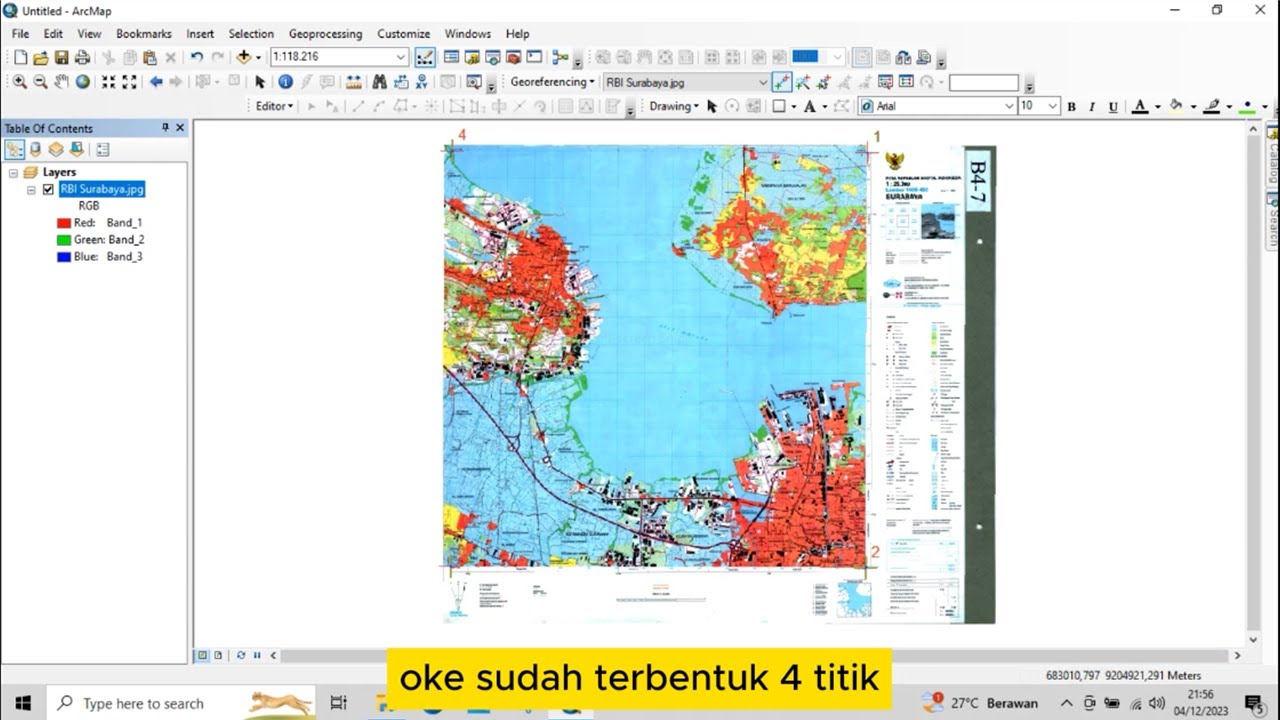 Cara Melakukan Georeferencing Di Arcgis Youtube