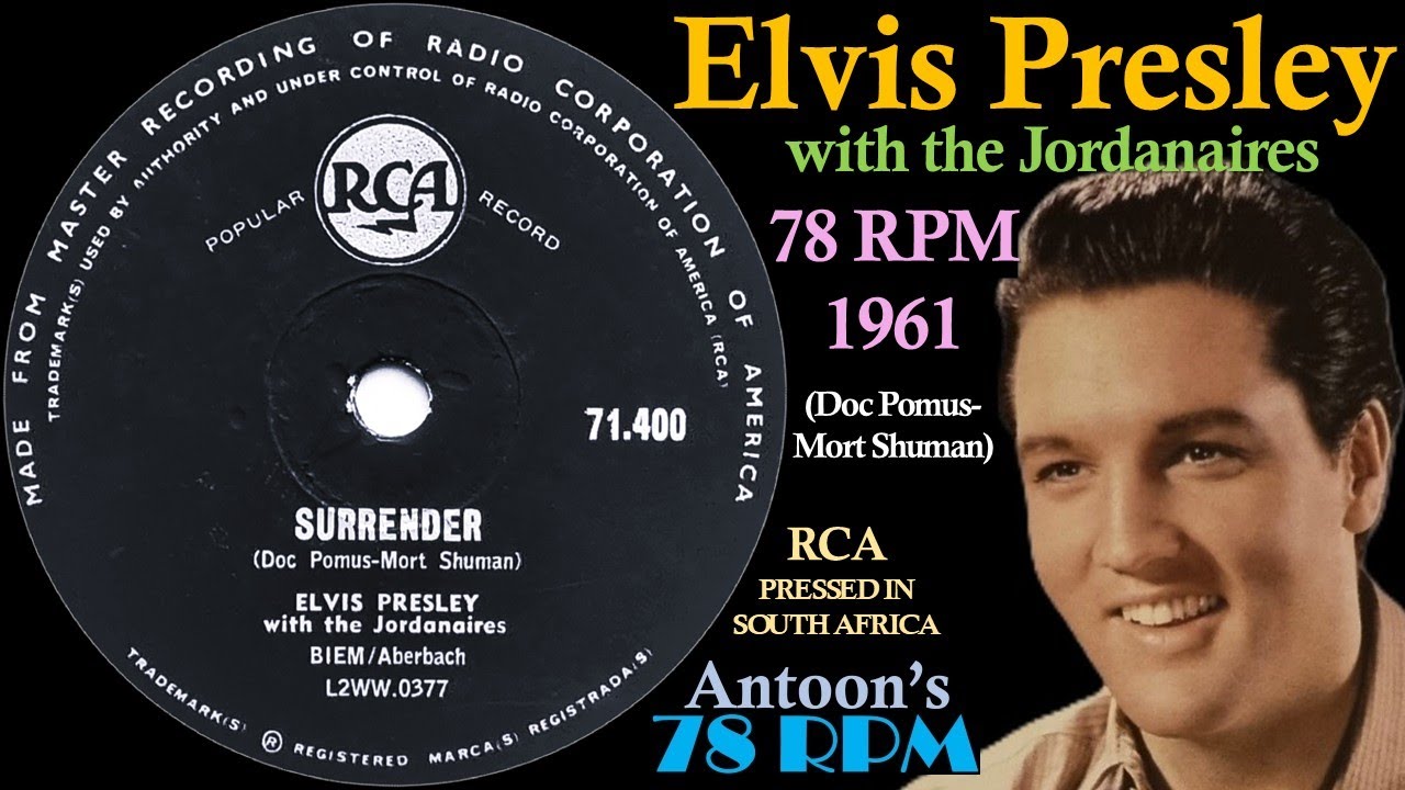 Elvis Presley Surrender Rca 78 Rpm 1961 South Africa Youtube