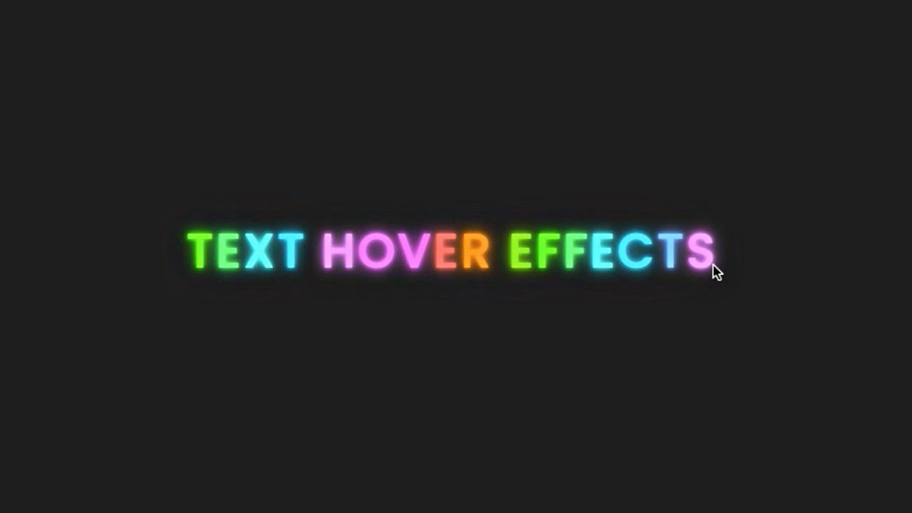 Simple Text Hover Effects Tutorial Css Js Youtube
