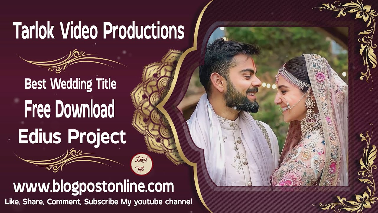 Best Wedding Title Edius Project Free Download Latest Wedding Title