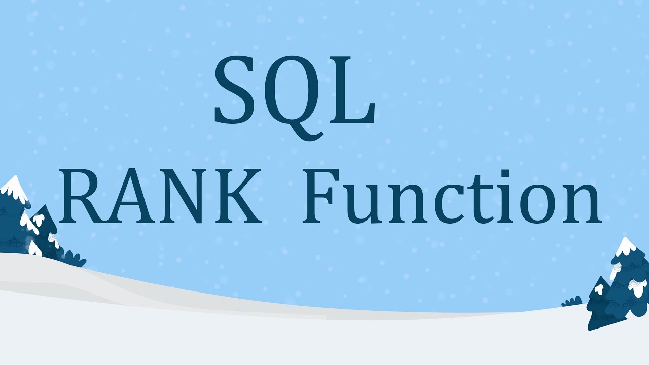 Sql Rank Function Youtube
