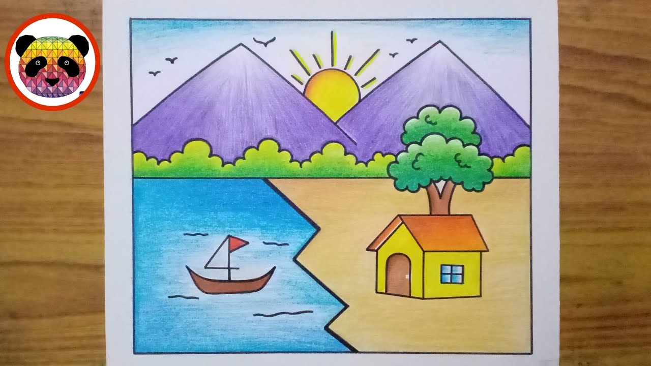 Easy Drawing Of Landscape Scenery