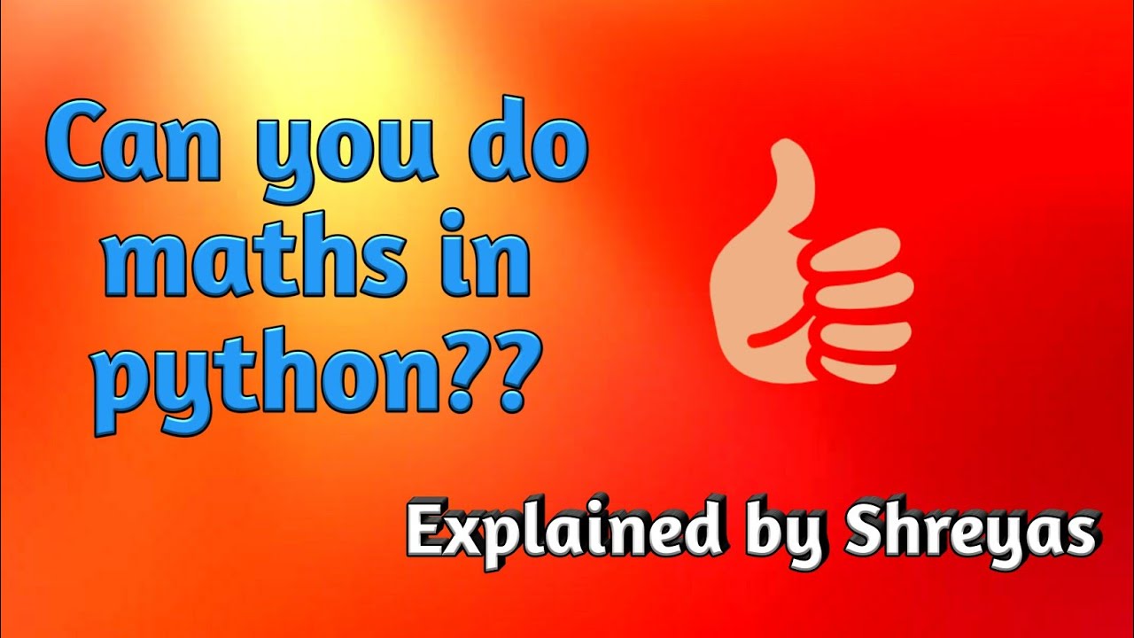 Mathematics In Python Youtube
