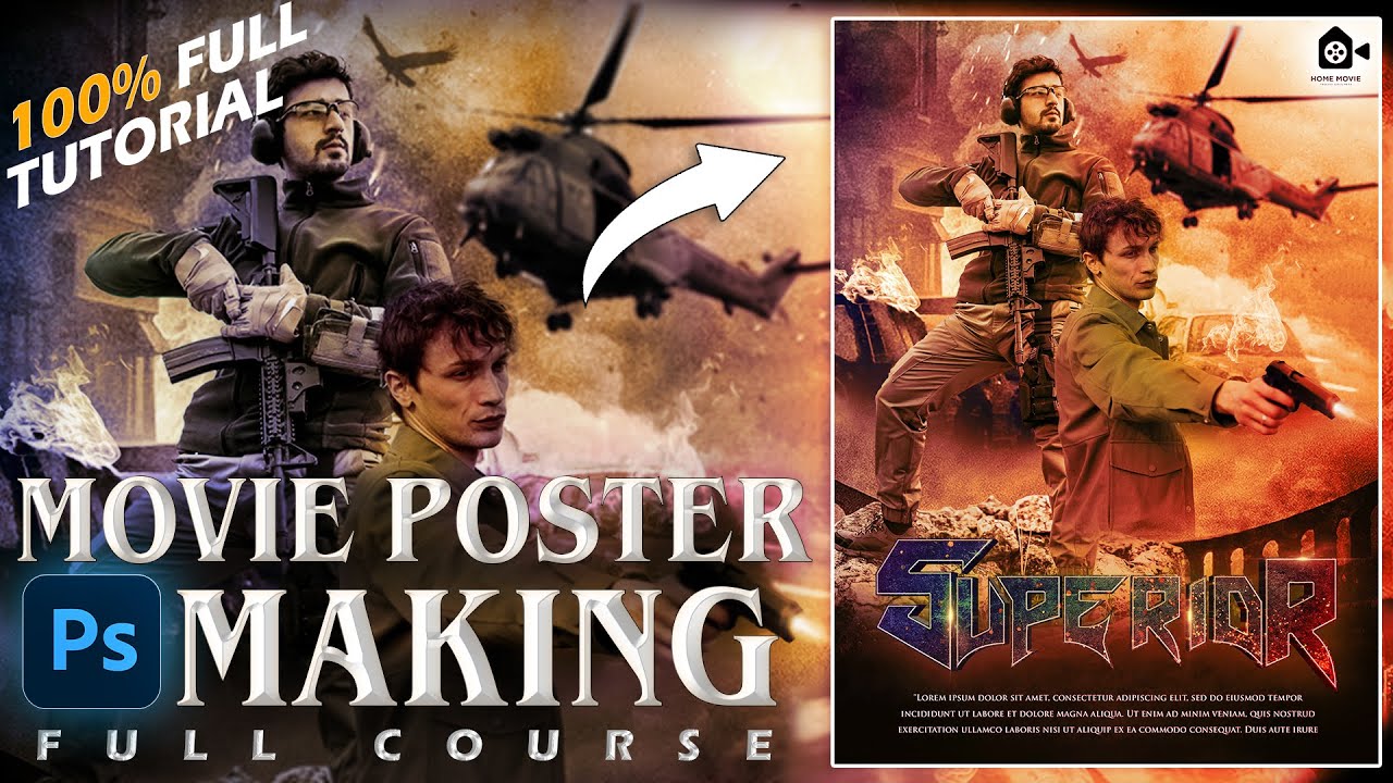 Complete Guide Movie Poster Making In Photoshop 100 Full Course
