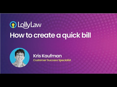 How To Create A Quick Bill Youtube