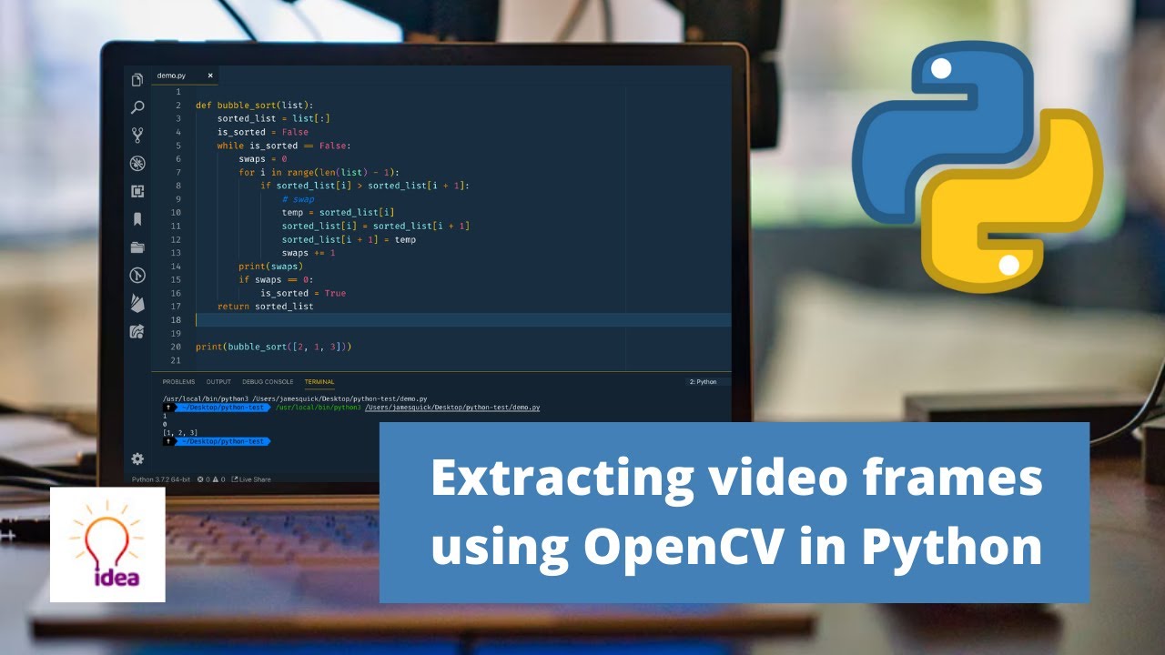 Extracting Video Frames Using Opencv In Python Python Project Youtube