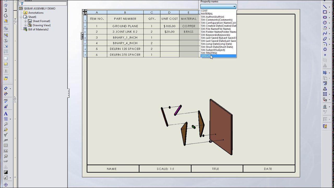 M Rbe 2001 Solidworks Intro Bom Ii Youtube