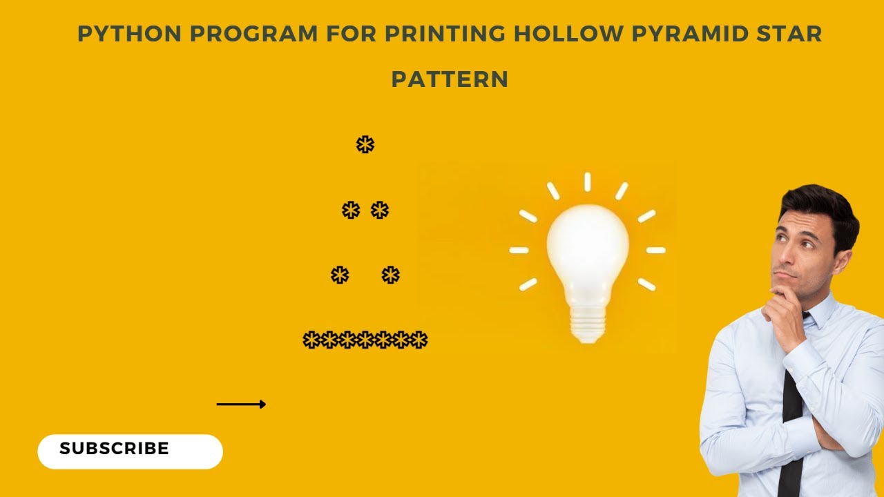 Python Code For Printing Hollow Pyramid Star Pattern Youtube