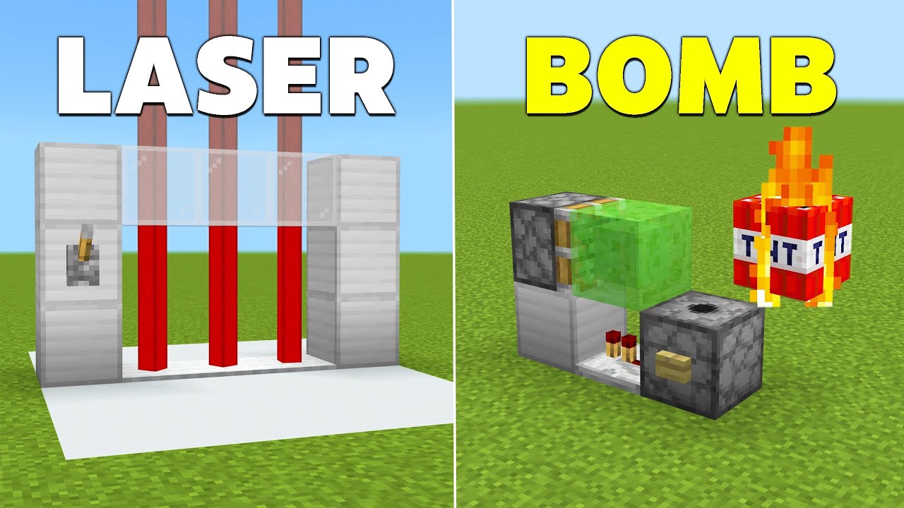 4 Easy Defense Redstone Builds In Minecraft Bedrock Youtube