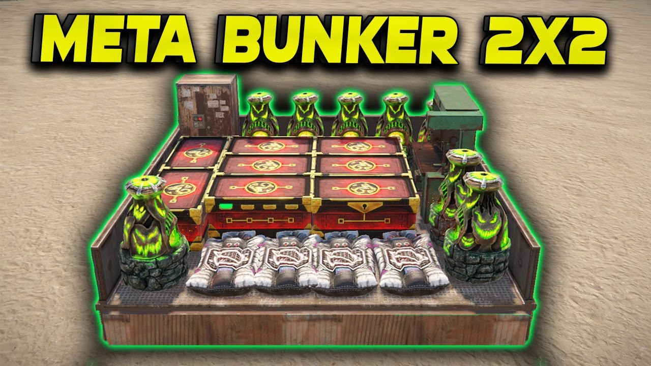 Meta Bunker 2x2 In Rust Rust Building Tutorial 2023 Youtube