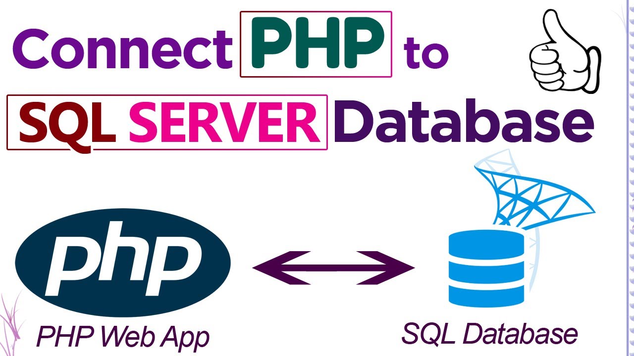 Connect Php With Sql Server Database Youtube