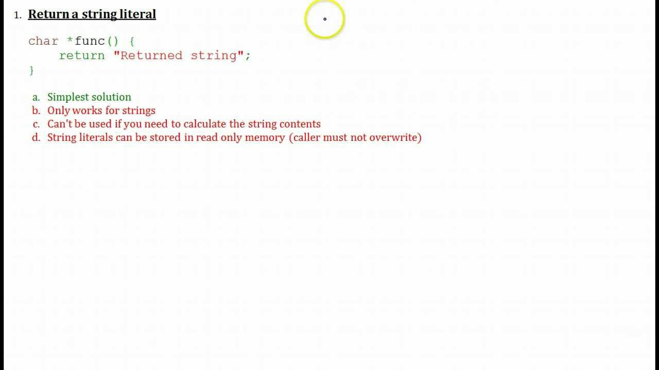 Return Char Array From Function In C