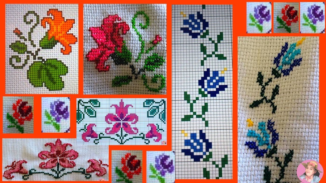 Patrones Y Muestras De Flores En Punto De Cruz 377 Youtube