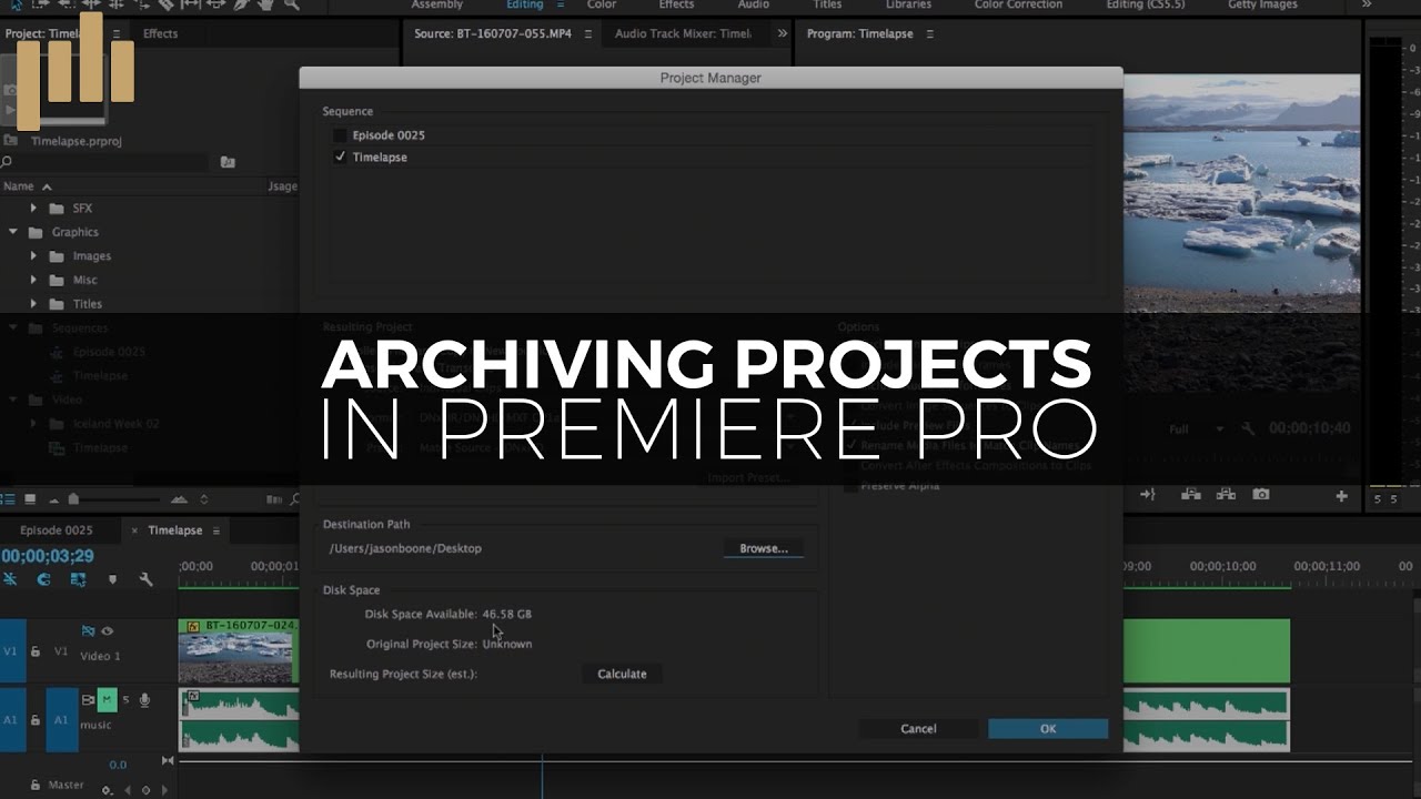 How To Archive A Project In Premiere Tutorial Youtube