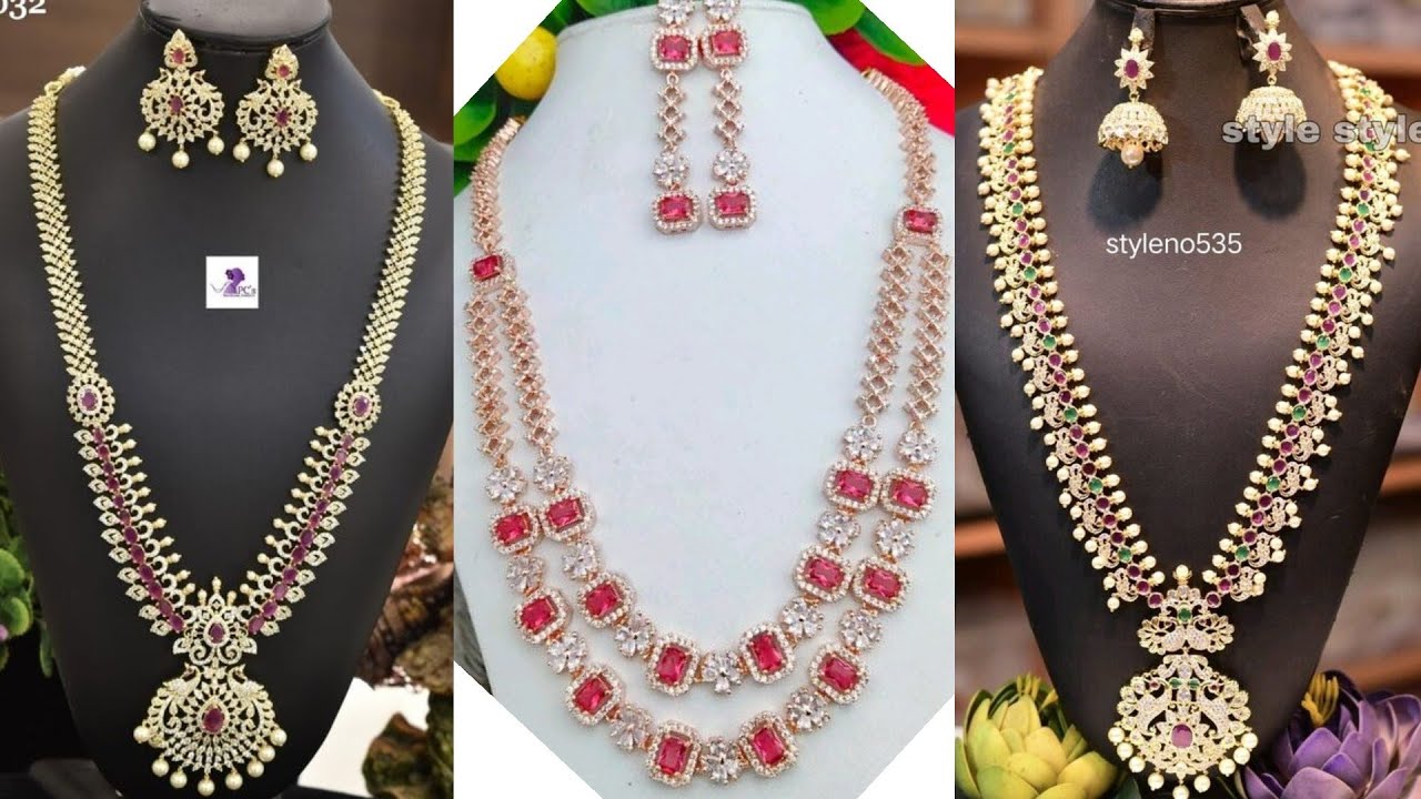 Meesho Diamond Jewellery Collection рџґ Long Diamond Necklace Setsрџ ћ