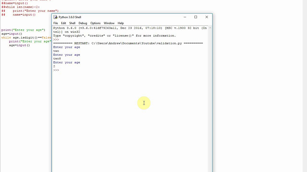 Validation In Python 3 Youtube