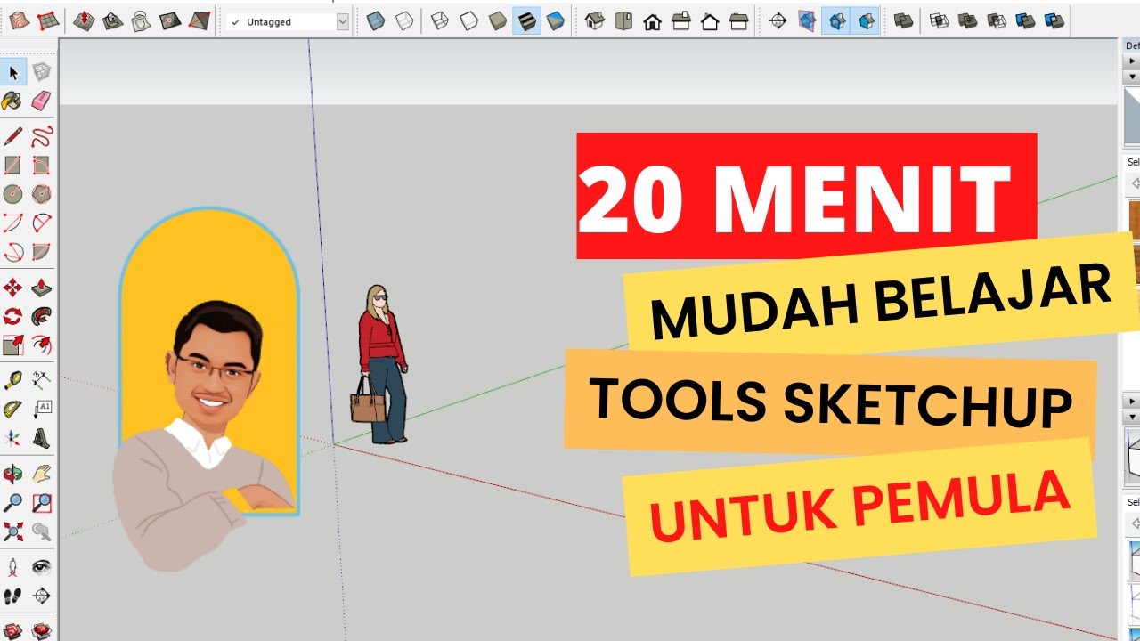 Mudah Ini Dia Fungsi Tools Dasar Di Sketchup Belajar Sketchup Untuk ...
