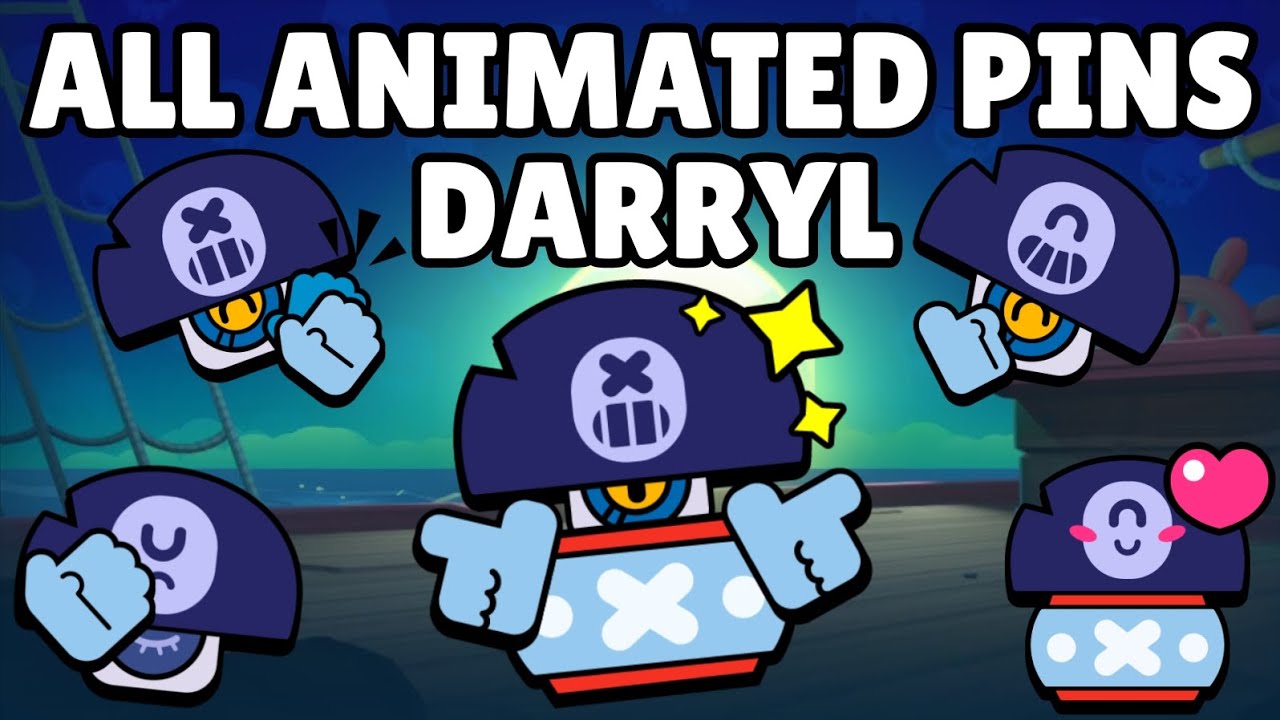 Darryl Pins New Animated Pins Brawl Stars Green Screen Youtube