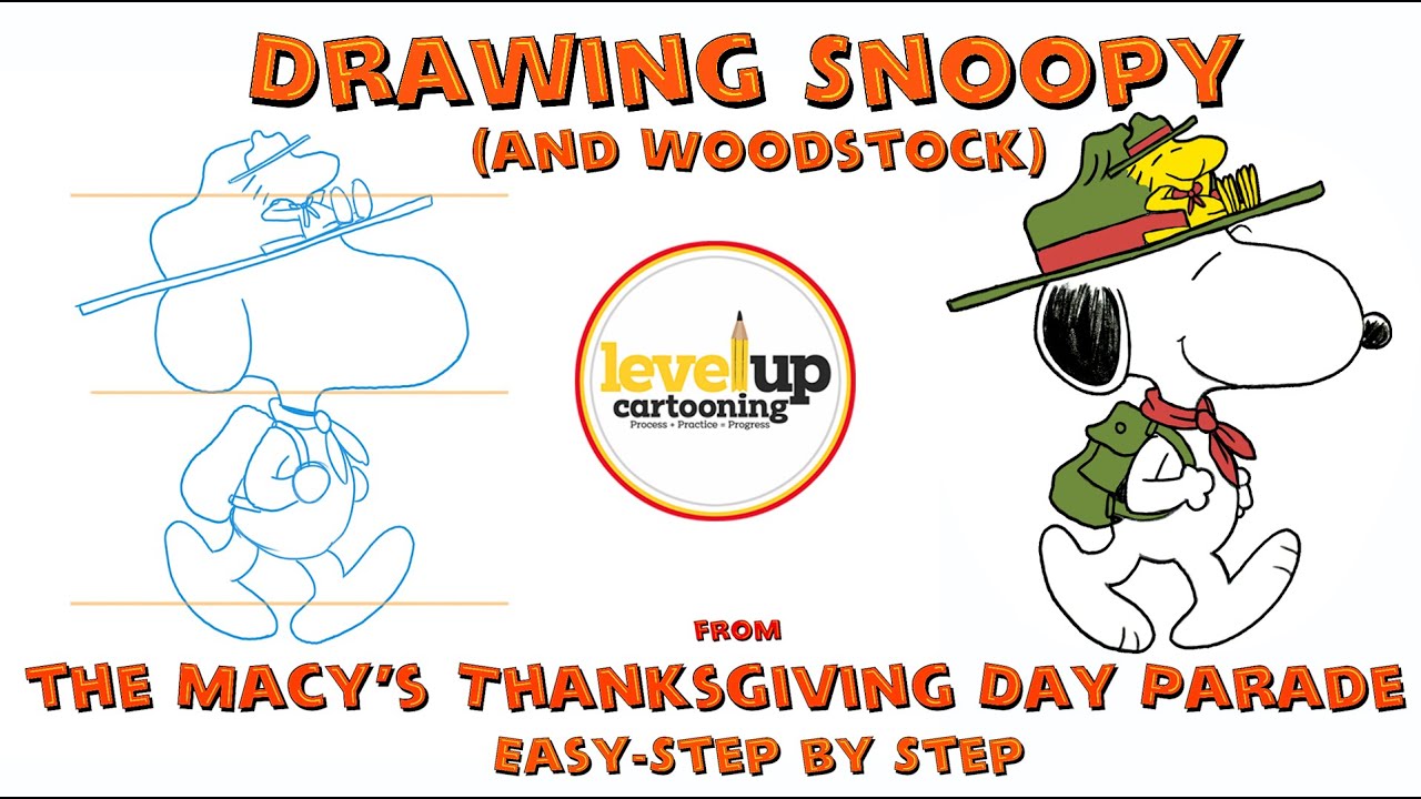 Draw Snoopy Step By Step Youtube