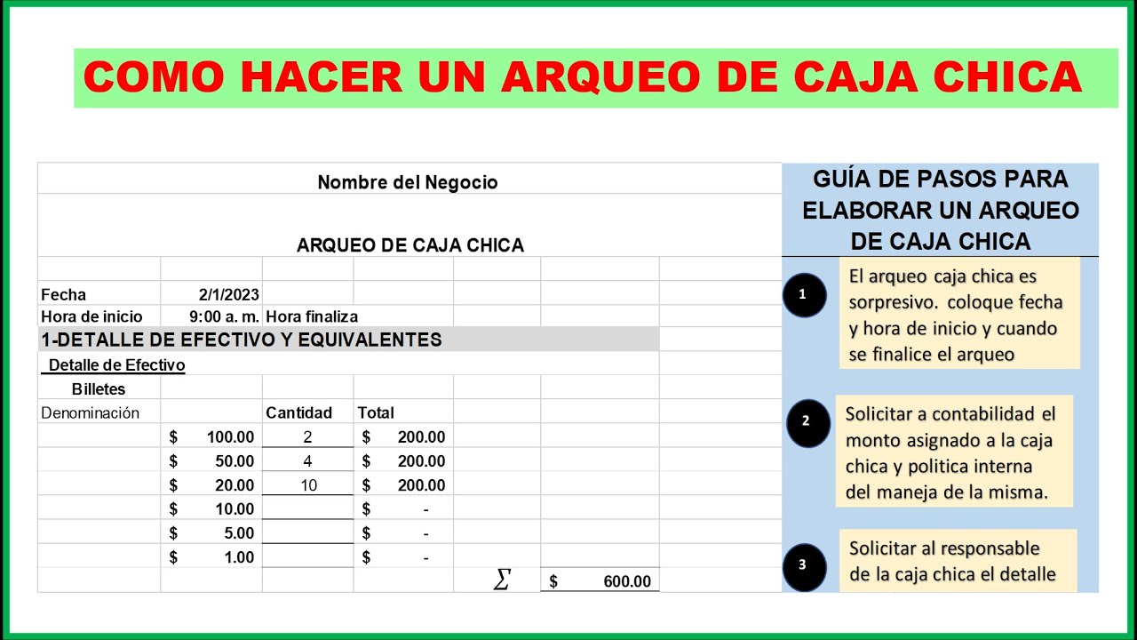 Como Hacer Un Arqueo De Caja Chica Youtube