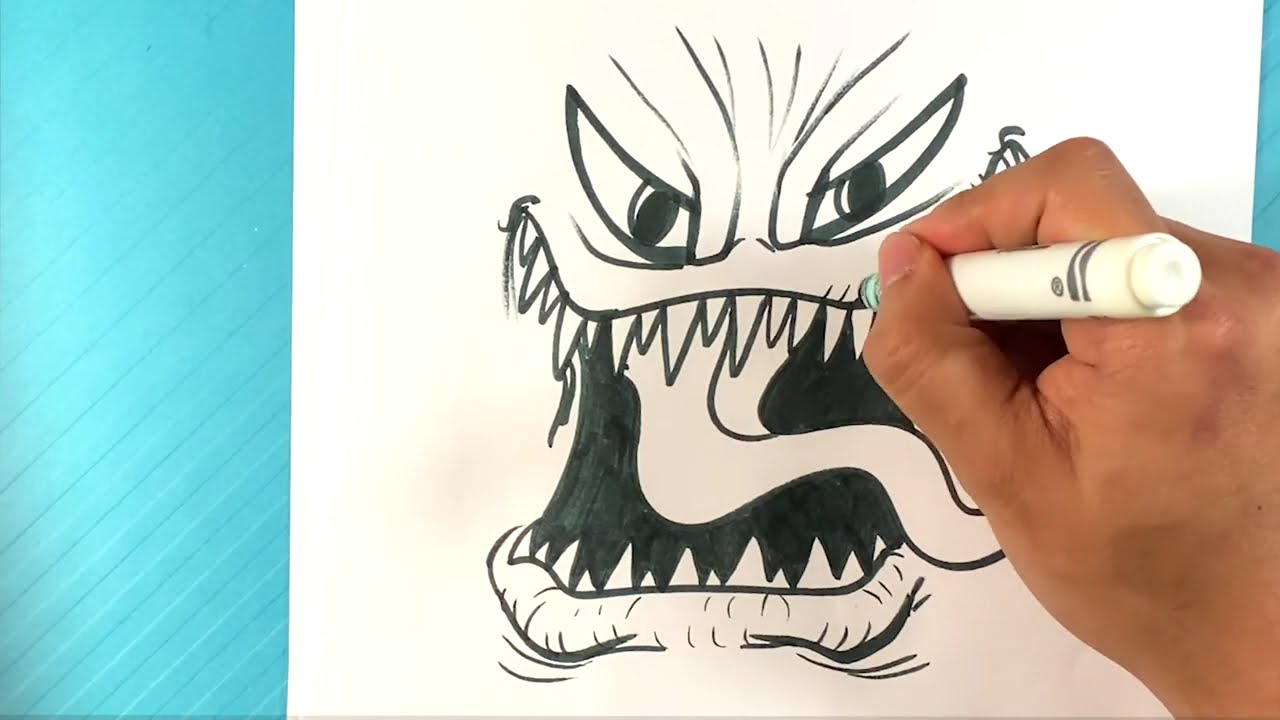 New How To Draw Scary Monster Face Youtube