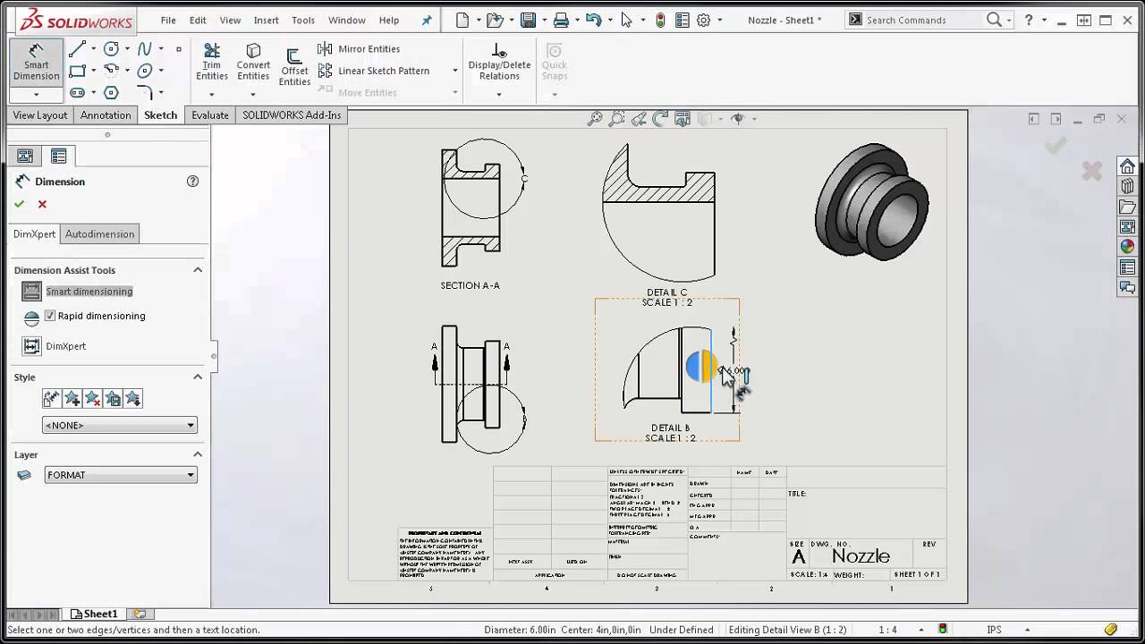 New In Solidworks 2016 Foreshortened Dimension Enhancements Youtube
