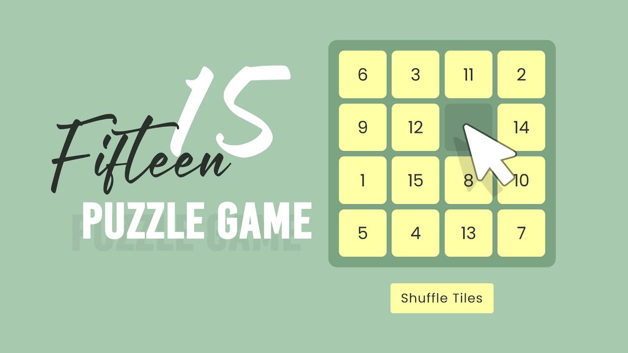 Fifteen Puzzle Game Javascript Youtube