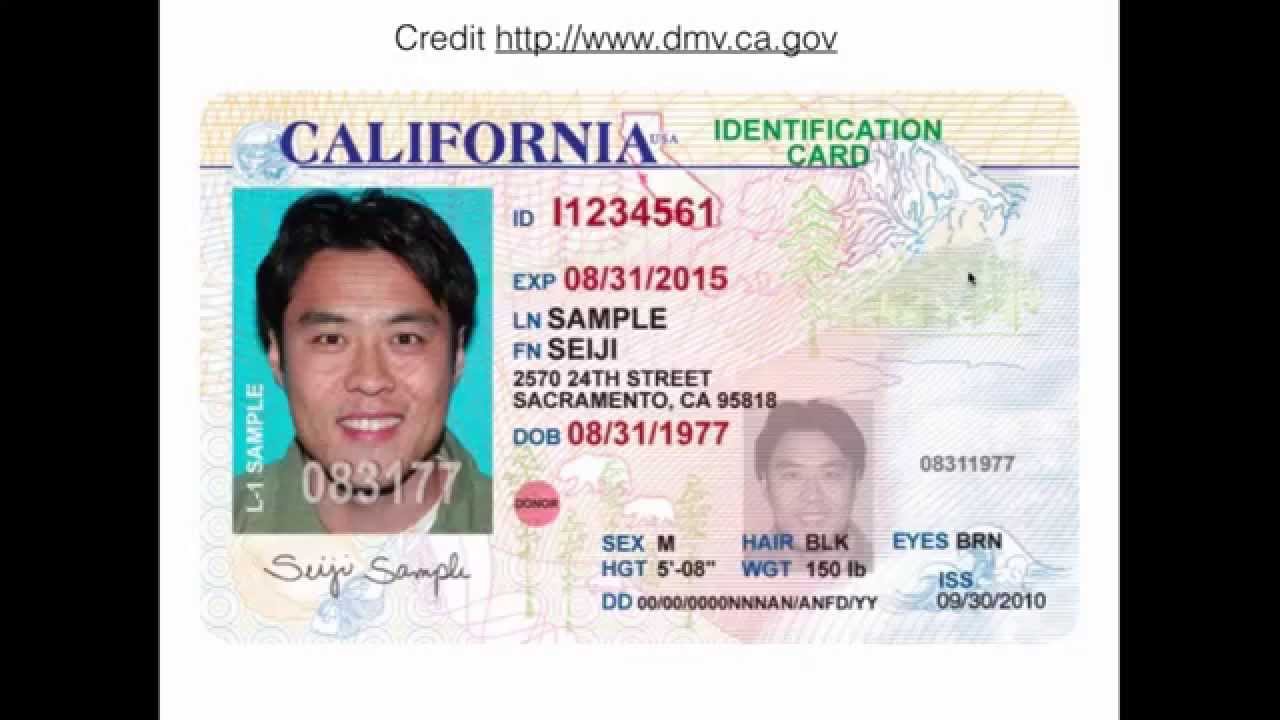 Ca Id Card Front Youtube