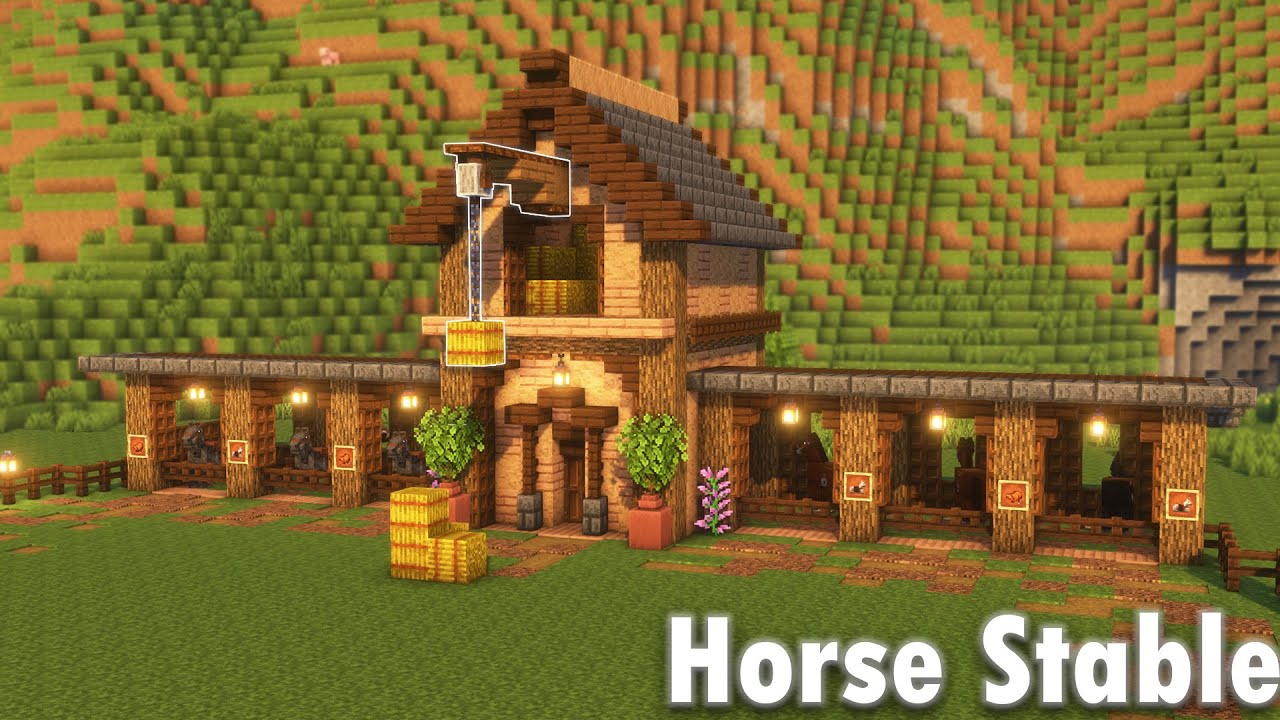 How To Build Horse Stable In Minecraft Tutorial Howtobuild Tutorial