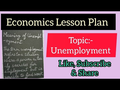 Unemployment And Its Types Economics Lesson Plan Youtube