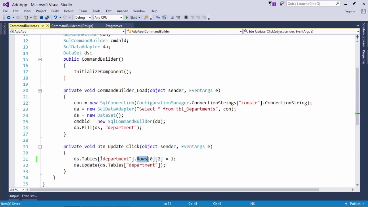 Ado Net Sql Command Builder Youtube