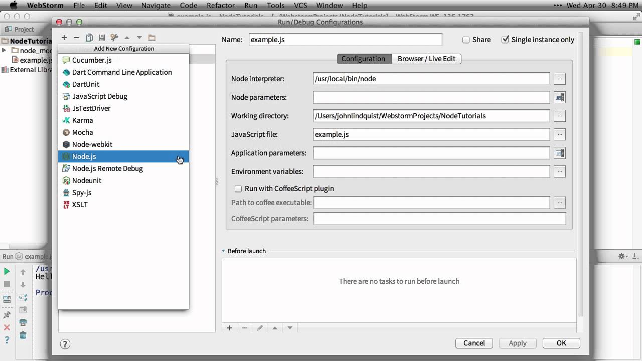 Webstorm Node Js Basics Youtube