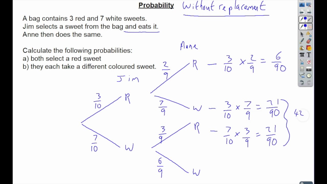 Gcse Probability Tree Without Replacement