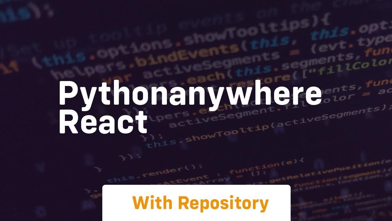 Pythonanywhere React Youtube
