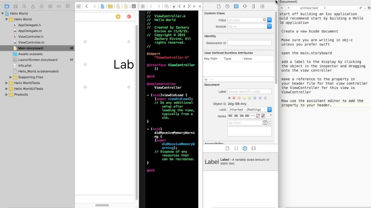 Objective C Tutorial Ios Hello World Youtube