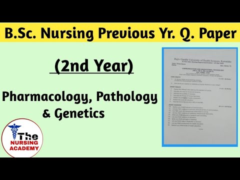 Pharmacology Pathology Genetics Bsc Nursing 2nd Year Previous Year
