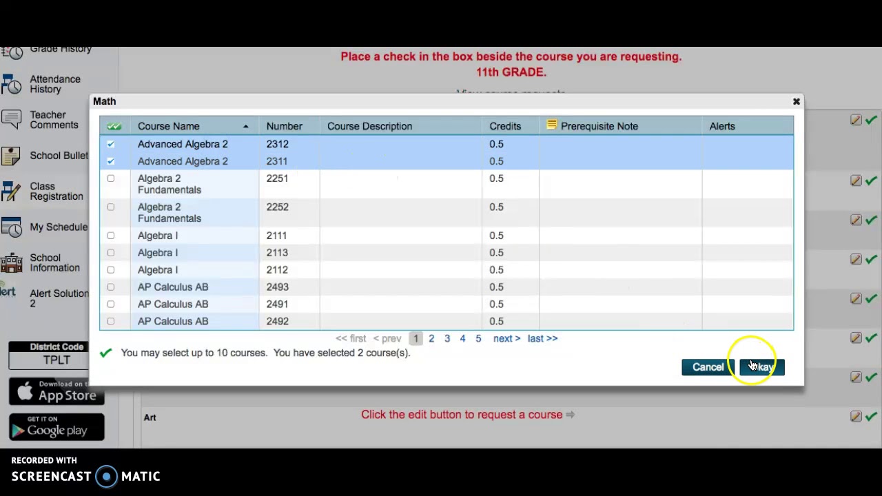 Course Selection In Powerschool Youtube