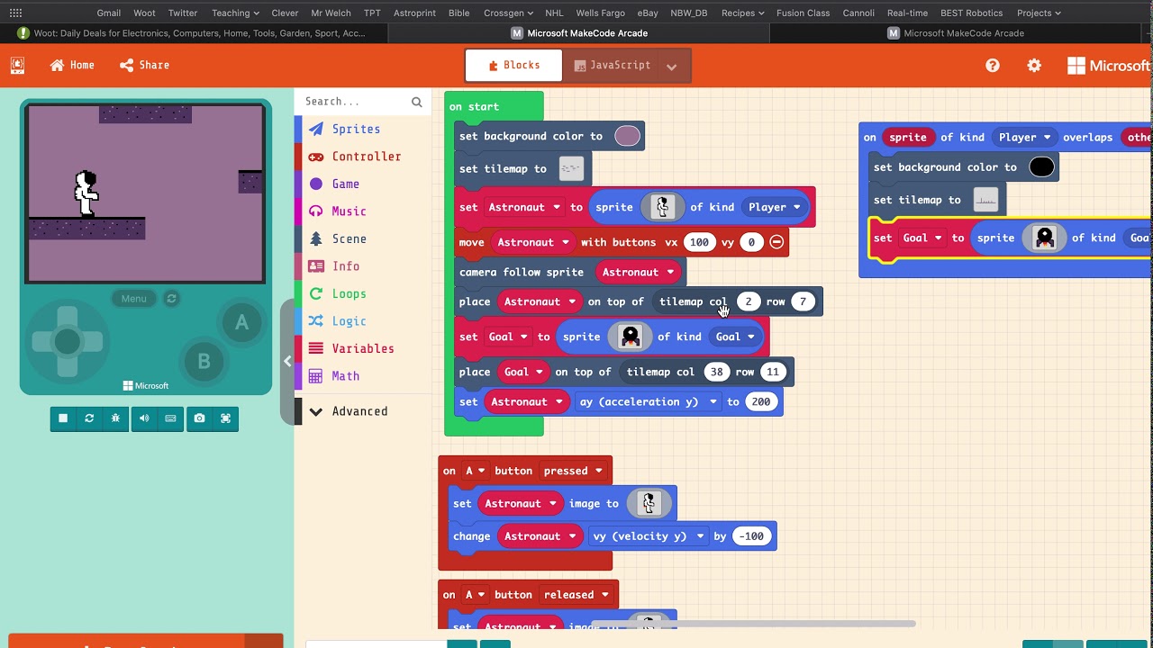 Makecode Arcade Creating Levels Youtube