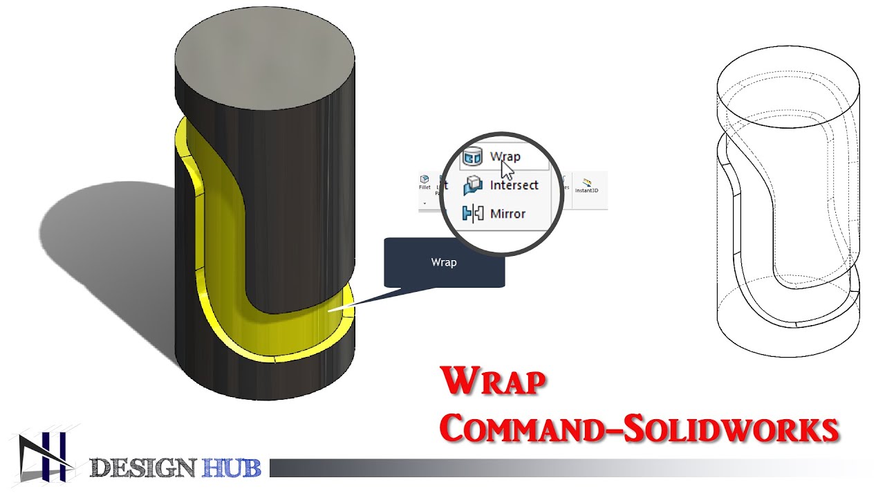 Wrap Command Solidworks Tutorials Design Hub Youtube