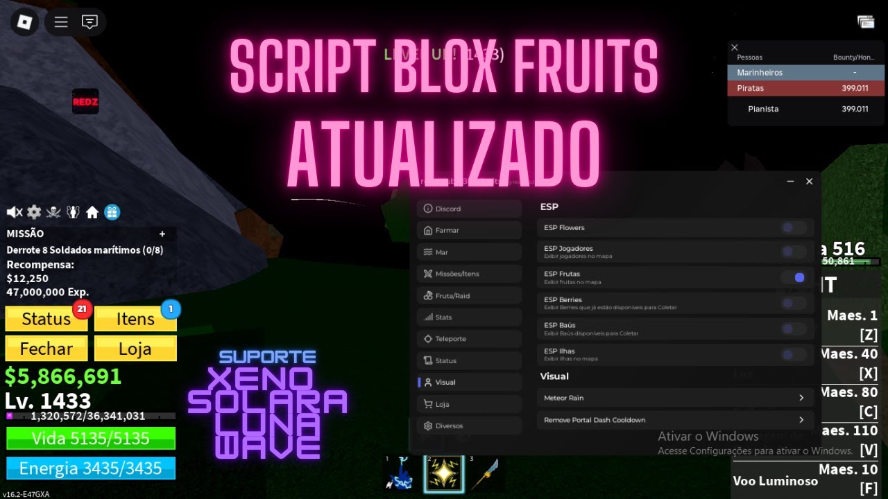 Novo Melhor Script De Blox Fruits Atualizado Para Pc Fuciona No Xeno