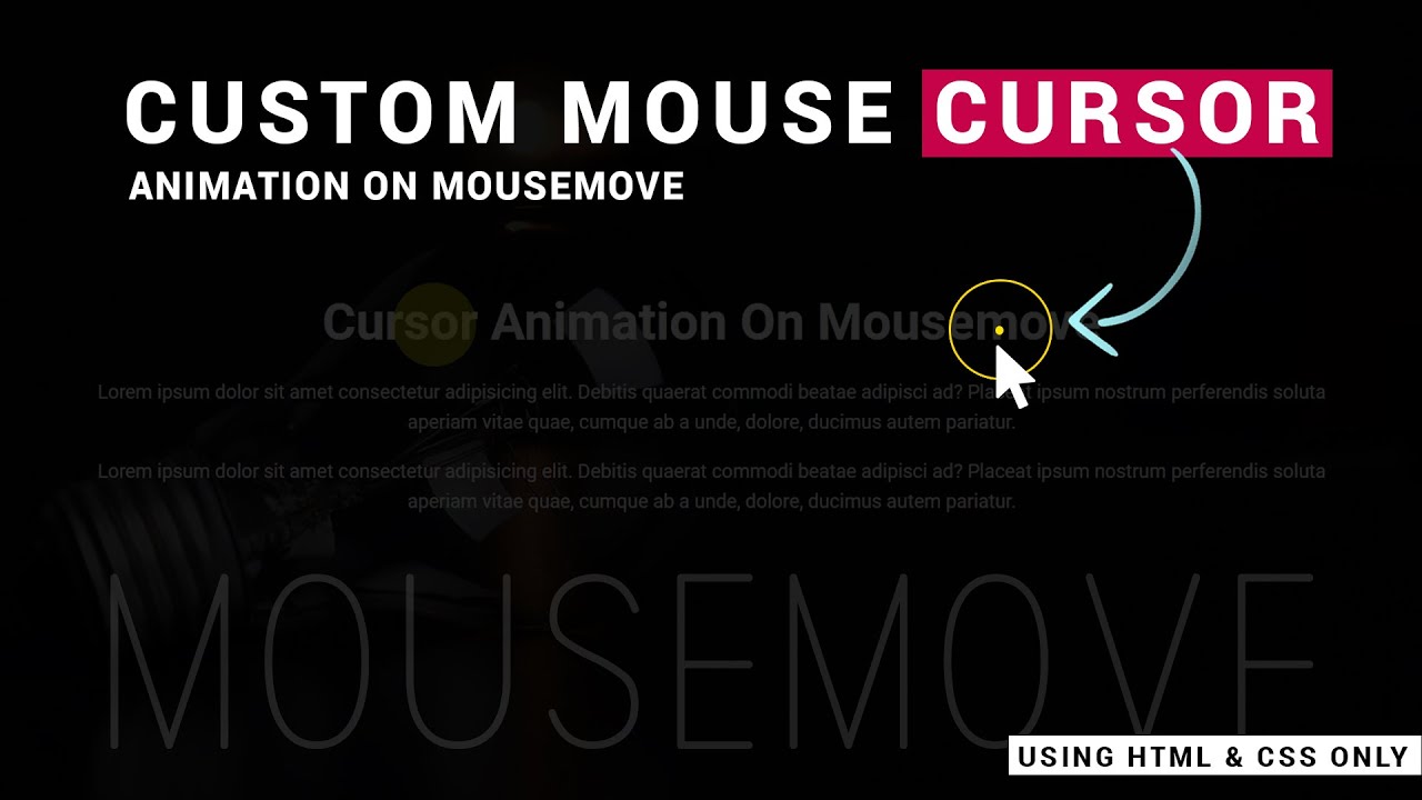 Cursor Animation On Mousemove Using Html Css Js Custom Mouse