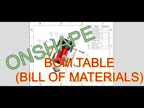 22 Onshape Bom Table Youtube