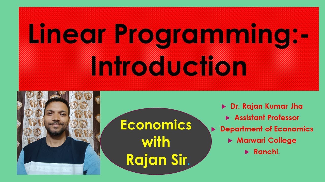 Linear Programming Introduction Youtube