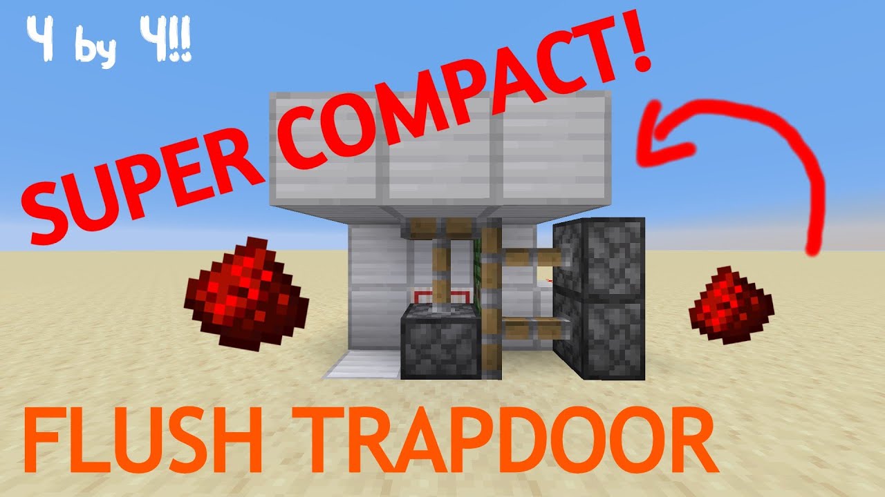 1x1 Small Easy Piston Trapdoor In Minecraft Any Version Youtube